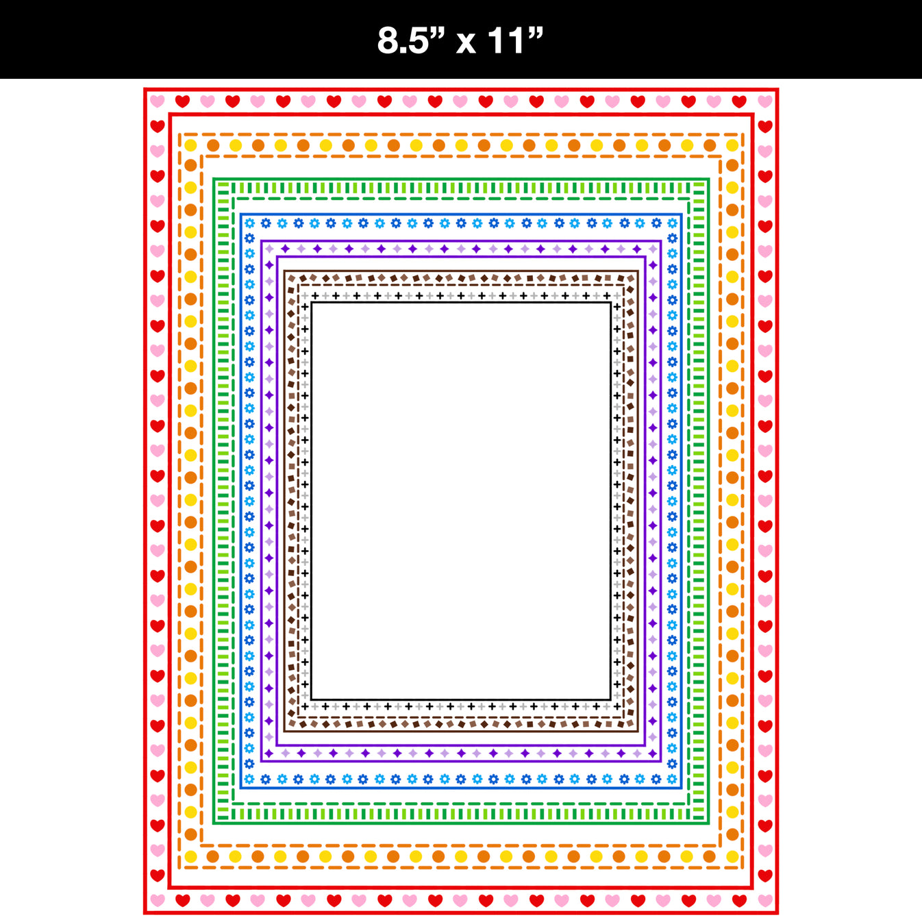 Border Clipart Set 62 - Colorful - Page Borders and Frames – kjunstudio
