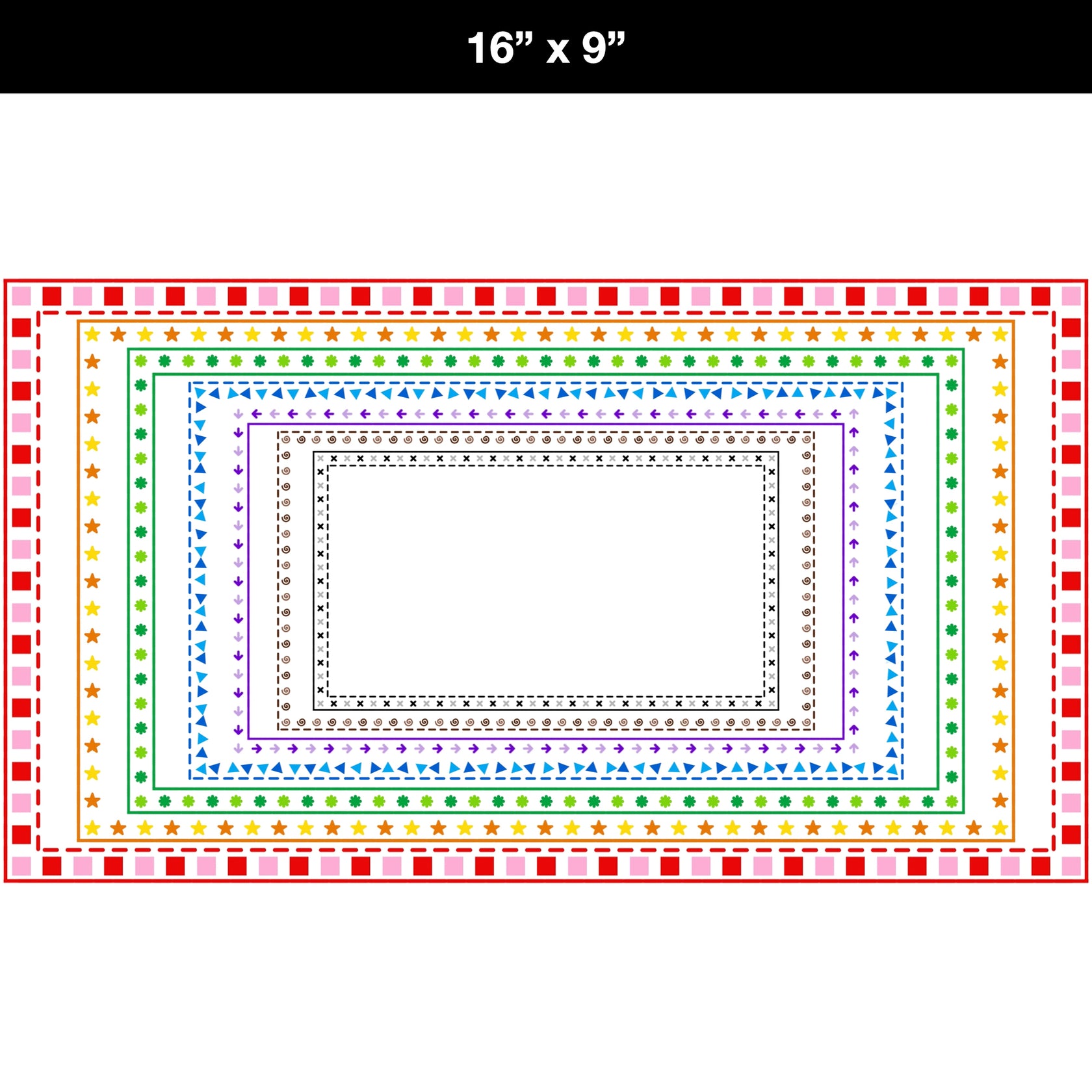 Widescreen Border Clipart Bundle 16 - Colorful - Google Slides and Pow ...