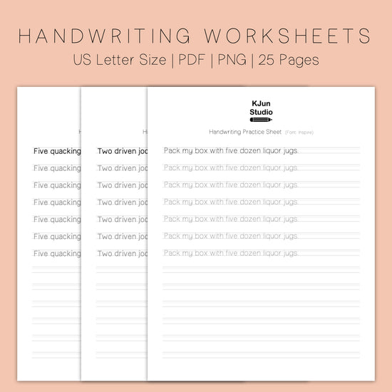 Handwriting Practice Sheets - Inspire Font – kjunstudio