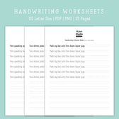 Handwriting Practice Sheets - Little Notes Font – kjunstudio