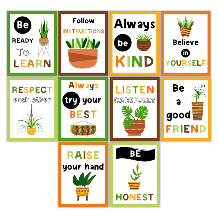 Classroom Rules Posters - Indoor Plants – kjunstudio