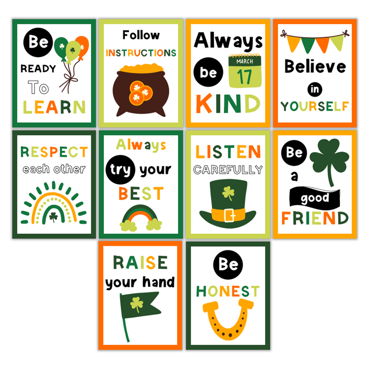 Classroom Rules Posters - St. Patrick's Day – kjunstudio