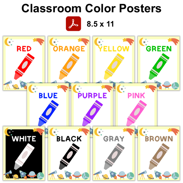 Classroom Color Posters - Space – kjunstudio