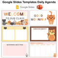 Google Slides Templates Daily Agenda - Little Cat | Editable – kjunstudio