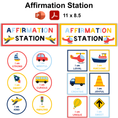 Affirmation Station - Cute Transportation | Editable – kjunstudio