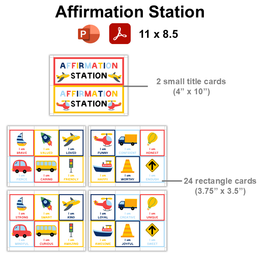 Affirmation Station - Cute Transportation | Editable – kjunstudio