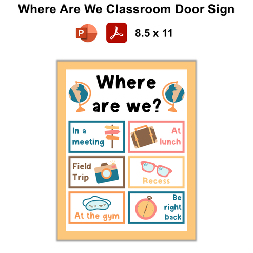 Where Are We Classroom Door Sign - Travel the World | Editable – kjunstudio