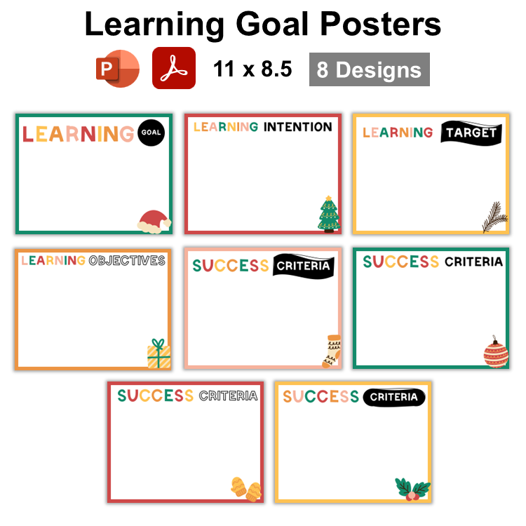 Learning Goal Posters - Cute Christmas | Editable – kjunstudio
