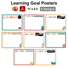Learning Goal Posters - Cute Christmas | Editable – kjunstudio