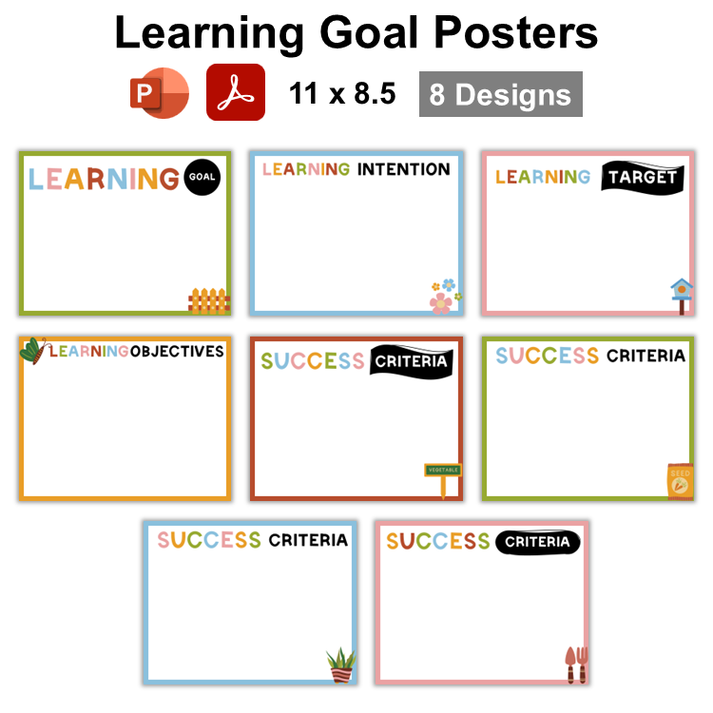 Learning Goal Posters - Spring Garden | Editable – kjunstudio