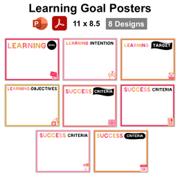 Learning Goal Posters - Pink Valentine | Editable – kjunstudio