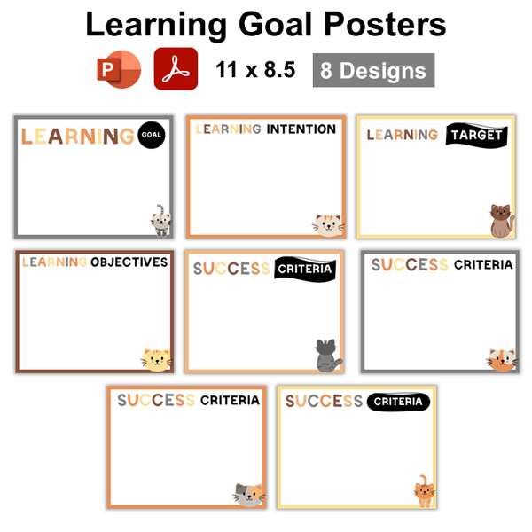 Learning Goal Posters - Little Cat | Editable – kjunstudio
