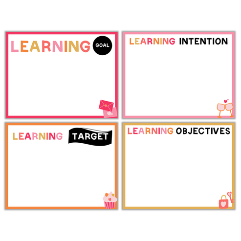 Learning Goal Posters - Pink Valentine | Editable – kjunstudio