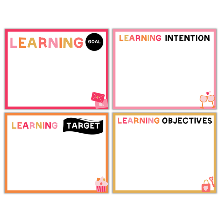Learning Goal Posters - Pink Valentine | Editable – kjunstudio