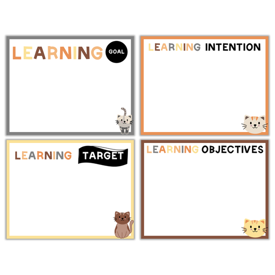 Learning Goal Posters - Little Cat | Editable – kjunstudio