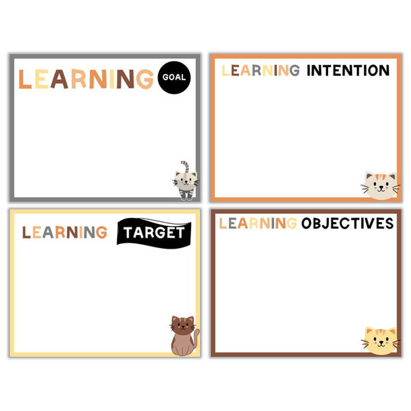 Learning Goal Posters - Little Cat | Editable – kjunstudio
