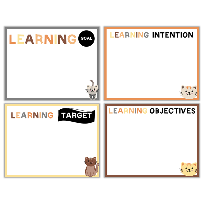Learning Goal Posters - Little Cat | Editable – kjunstudio