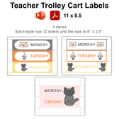 Teacher Trolley Cart Labels - Little Cat | Editable – kjunstudio