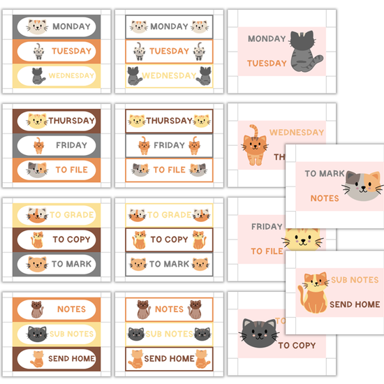Teacher Trolley Cart Labels - Little Cat | Editable – kjunstudio