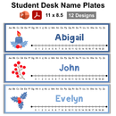 Student Desk Name Plates - Blue Winter | Editable – kjunstudio