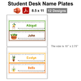 Student Desk Name Plates - Indoor Plants | Editable – kjunstudio