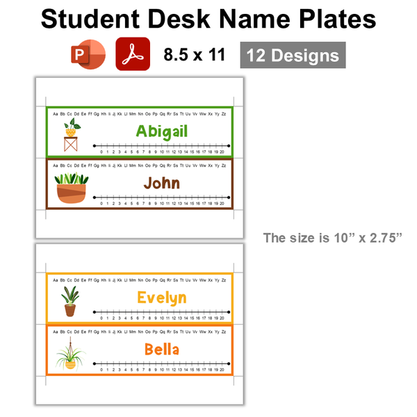 Student Desk Name Plates - Indoor Plants | Editable – kjunstudio
