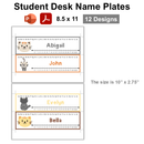 Student Desk Name Plates - Little Cat | Editable – kjunstudio