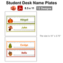 Student Desk Name Plates - Hello Fall | Editable – kjunstudio