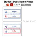 Student Desk Name Plates - Blue Winter | Editable – kjunstudio