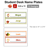 Student Desk Name Plates - Hello Fall | Editable – kjunstudio