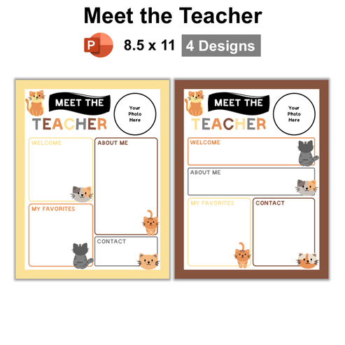 Meet the Teacher - Little Cat | Editable – kjunstudio