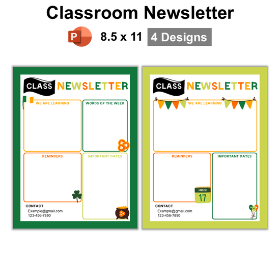 Classroom Newsletter - St. Patrick's Day | Editable – kjunstudio