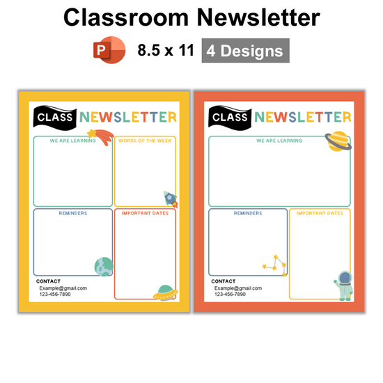 Classroom Newsletter - Space | Editable – kjunstudio