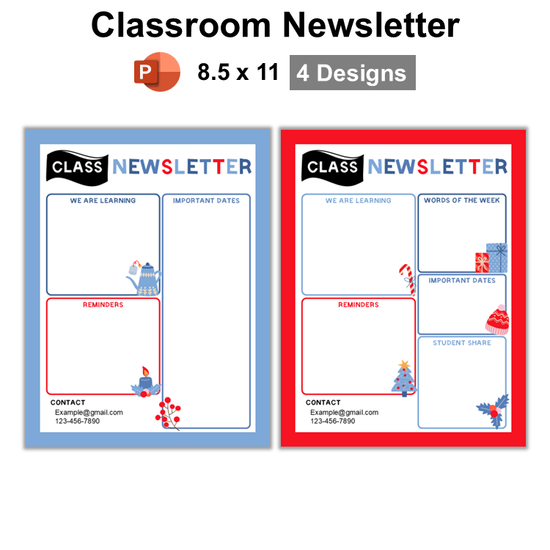 Classroom Newsletter - Blue Winter | Editable – kjunstudio