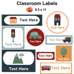 Classroom Labels - Little Town | Editable – kjunstudio