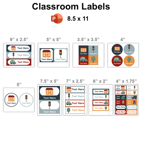Classroom Labels - Little Town | Editable – kjunstudio