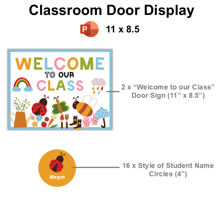 Classroom Door Display - Colorful Spring | Editable – kjunstudio