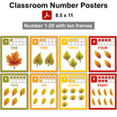Classroom Number Posters - Autumn Leaves – kjunstudio