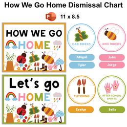 How We Go Home Dismissal Chart - Colorful Spring | Editable – kjunstudio