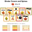 Binder Covers and Spines - Autumn Leaves | Editable – kjunstudio