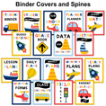 Binder Covers and Spines - Cute Transportation | Editable – kjunstudio