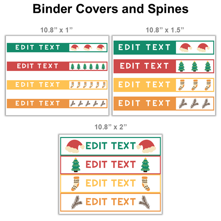 Binder Covers and Spines - Cute Christmas | Editable – kjunstudio