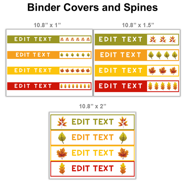 Binder Covers and Spines - Autumn Leaves | Editable – kjunstudio