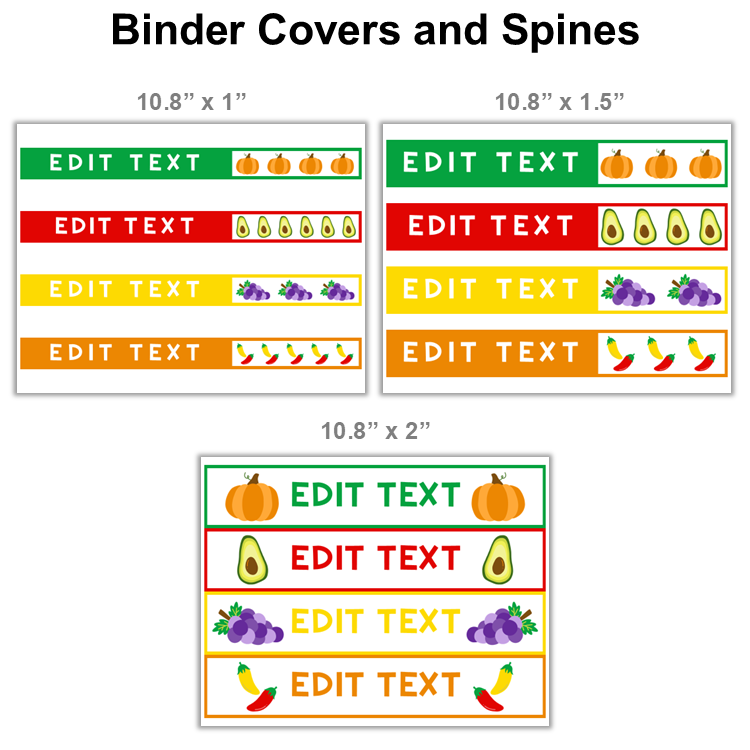 Binder Covers and Spines - Healthy Eating | Editable – kjunstudio