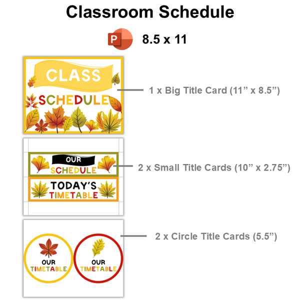 Classroom Schedule - Autumn Leaves | Editable – kjunstudio