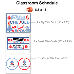 Classroom Schedule - Blue Winter | Editable – kjunstudio