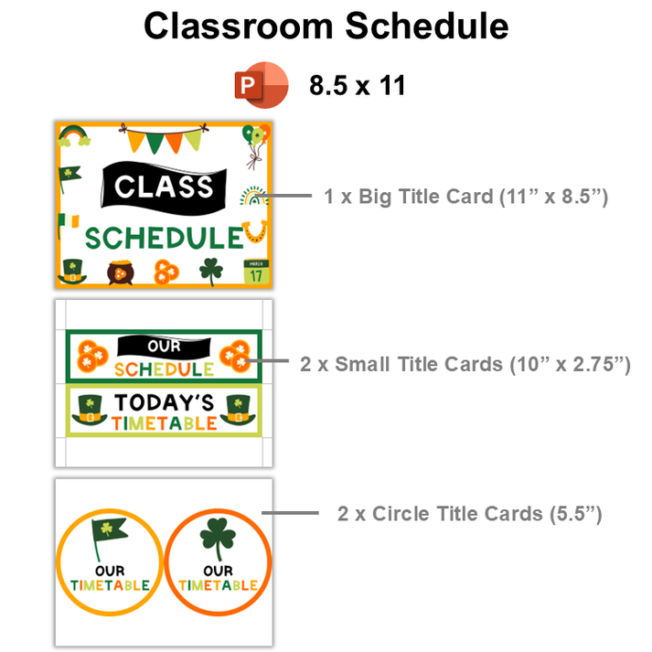 Classroom Schedule - St. Patrick's Day | Editable – kjunstudio