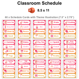 Classroom Schedule - Pink Valentine | Editable – kjunstudio