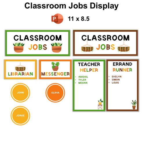 Classroom Jobs Display - Indoor Plants | Editable – kjunstudio