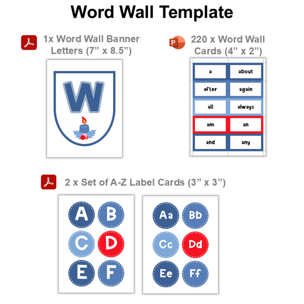 Word Wall Template - Blue Winter | Editable – kjunstudio